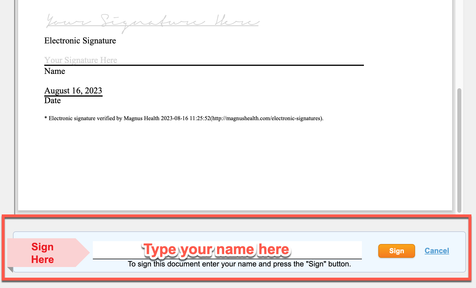 How do I complete an Electronically Signed Document?